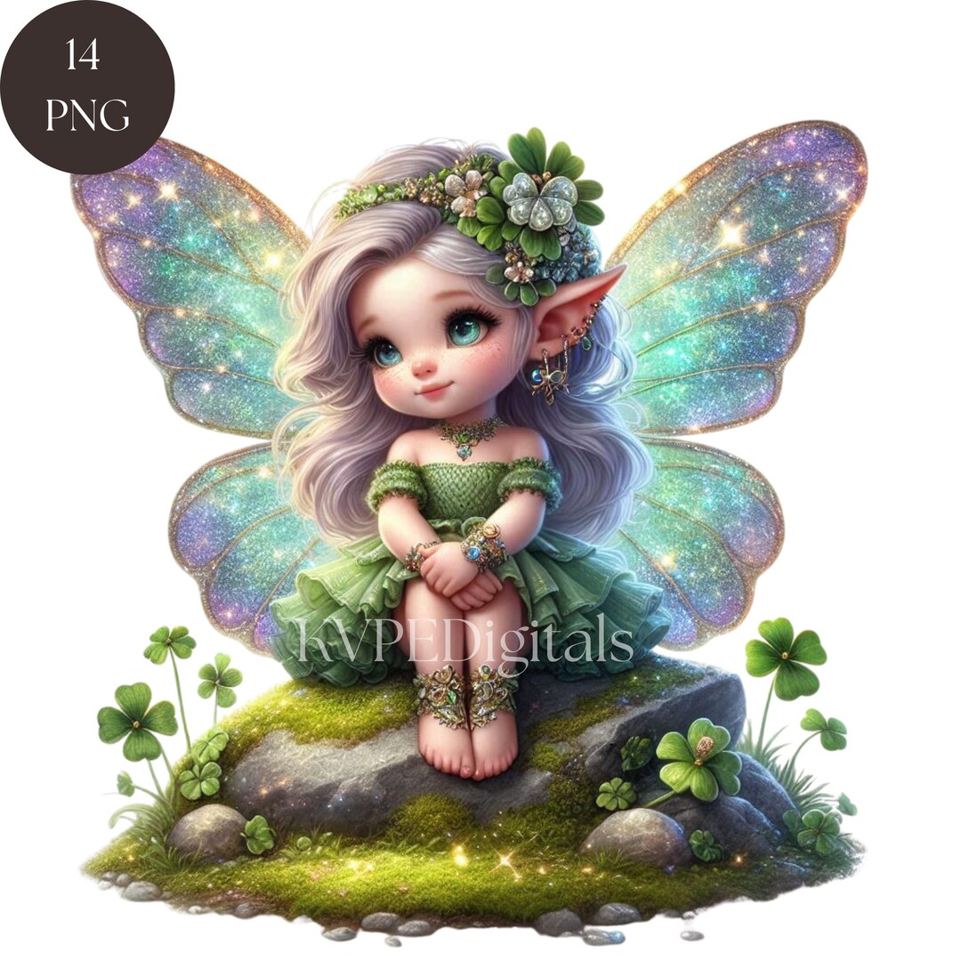 Clover Fairy Clipart, 14 PNG St.patrick's Day Fairy, Green Fairy ...