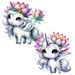 Lotus Unicorn Watercolor Floral Unicorn Clipart Bundle, 23 PNG Cute ...