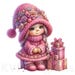 Christmas Gnome Pink Whimsical Winter Clipart, 17 Cute PNG Festive ...