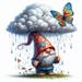 Spring Rain Cloud Gnome Clipart Bundle, 25 Cute Rainy Day Springtime ...