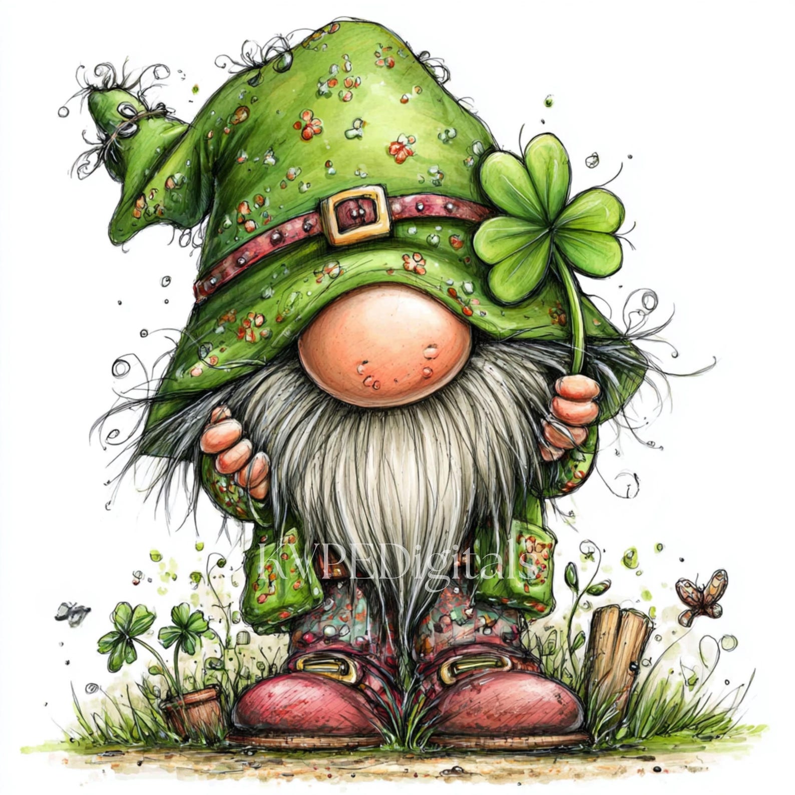 St. Patrick's Day Gnome Clipart, 30 JPG Lucky Gnome Digital Bundle ...