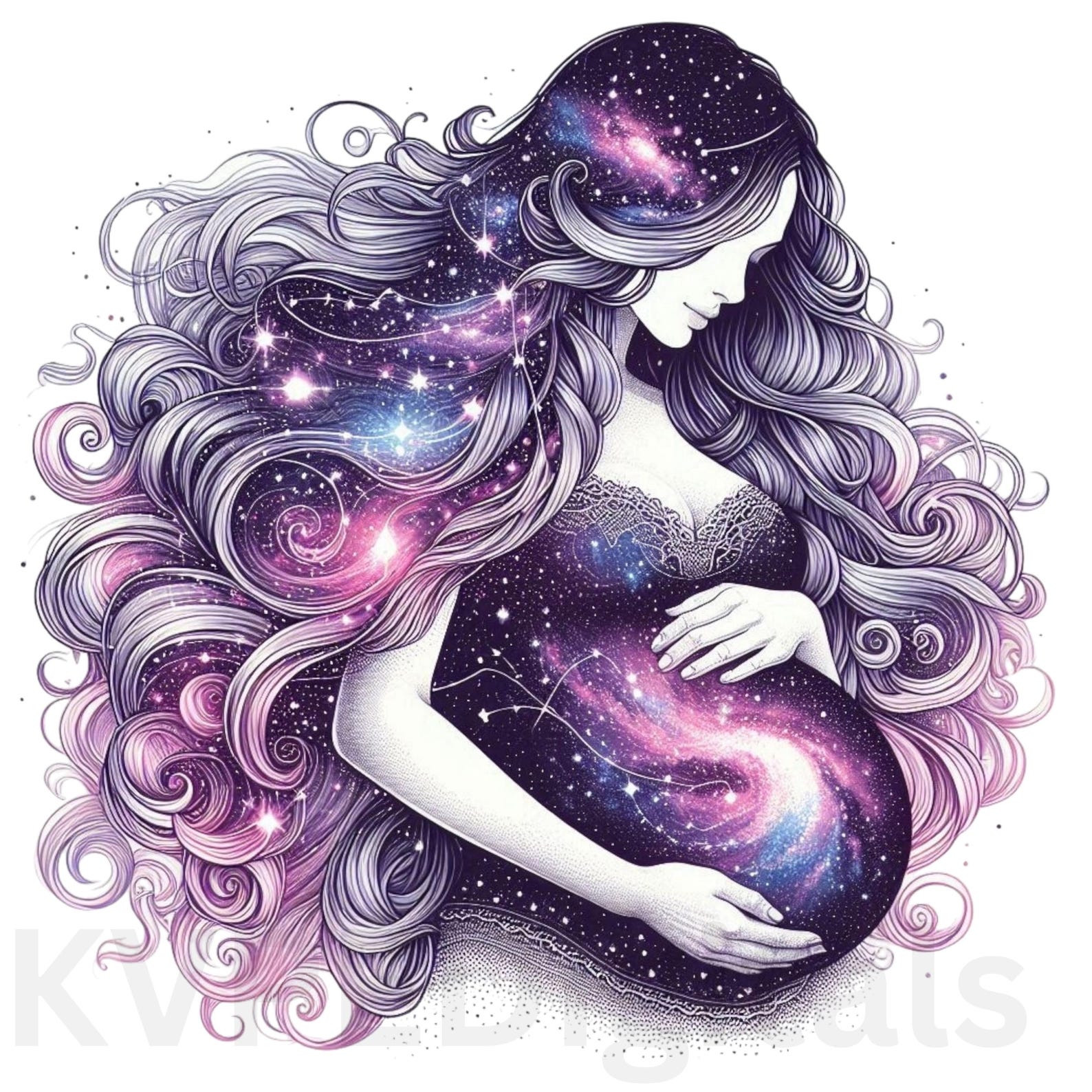 Pregnant Woman Clipart, 10 PNG Expecting Mother, Pregnancy Printables ...