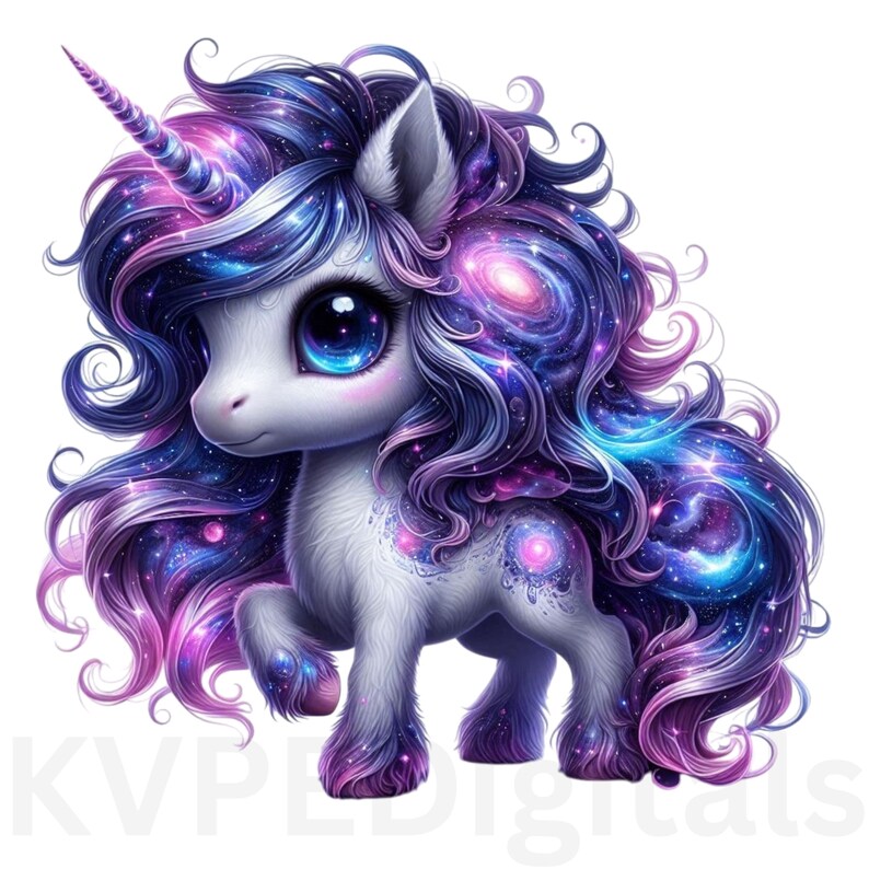 Galaxy Unicorn Celestial Cosmic Space Clipart, 16 PNG Printables ...