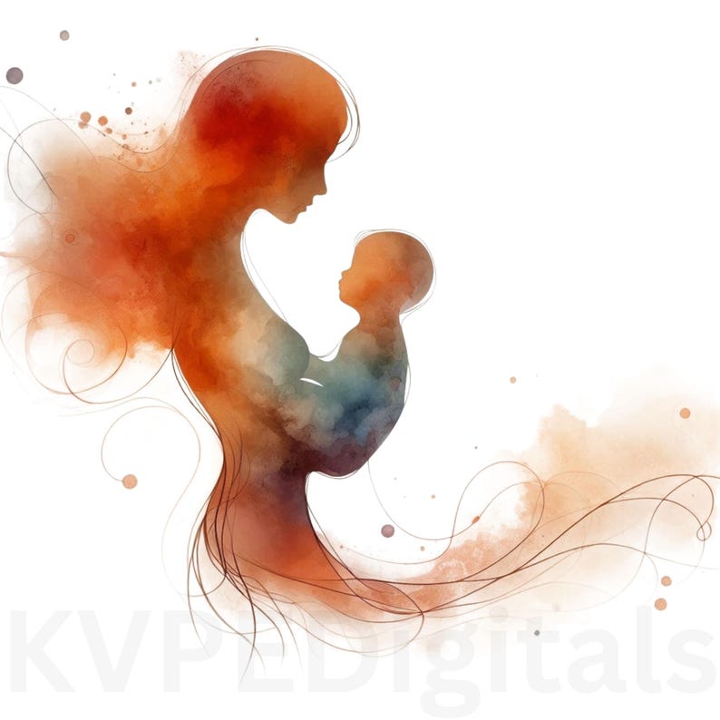 Mother and Child Clipart Bundle, 10 PNG Mother's Day Printables ...