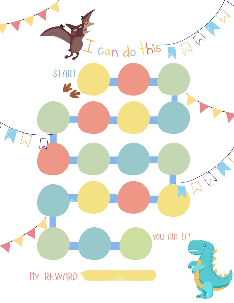Kids Chore Chart Printable Dinosaur Chore Chart Bahavior Reward ...