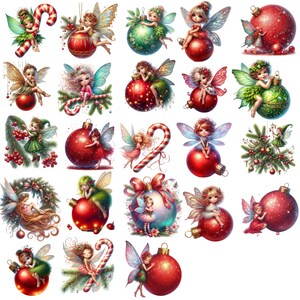 Christmas Pixie Fairy Clipart, 34 PNG Cute Holiday Printables, Festive ...