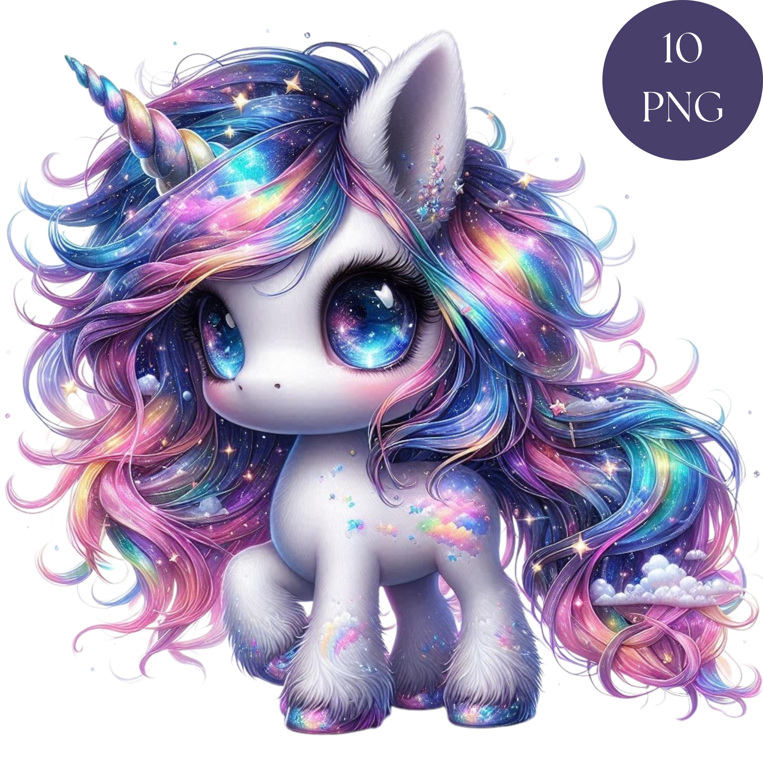 Rainbow Stars Unicorn Clipart, 10 PNG Cute and Colorful Printables for ...