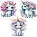 Lotus Unicorn Watercolor Floral Unicorn Clipart Bundle, 23 PNG Cute ...