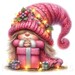 Christmas Gnome Pink Whimsical Winter Clipart, 17 Cute PNG Festive ...