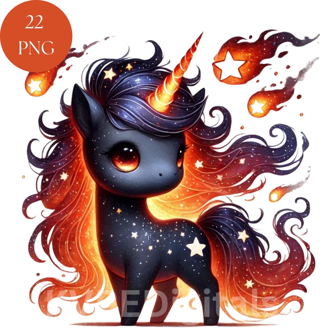 Meteor Unicorn Celestial Cosmic Galaxy Watercolor Clipart Bundle, 22 ...