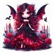 Blood Rose Gothic Fairy Clipart, 12 Jpeg Dark Fantasy Fairy With Petal ...