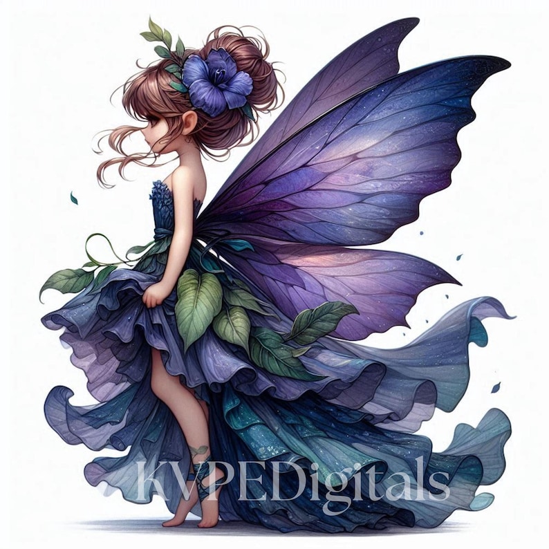 Twilight Iris Phantom Fairy Clipart, 15 Jpeg Gothic Ethereal Flower ...