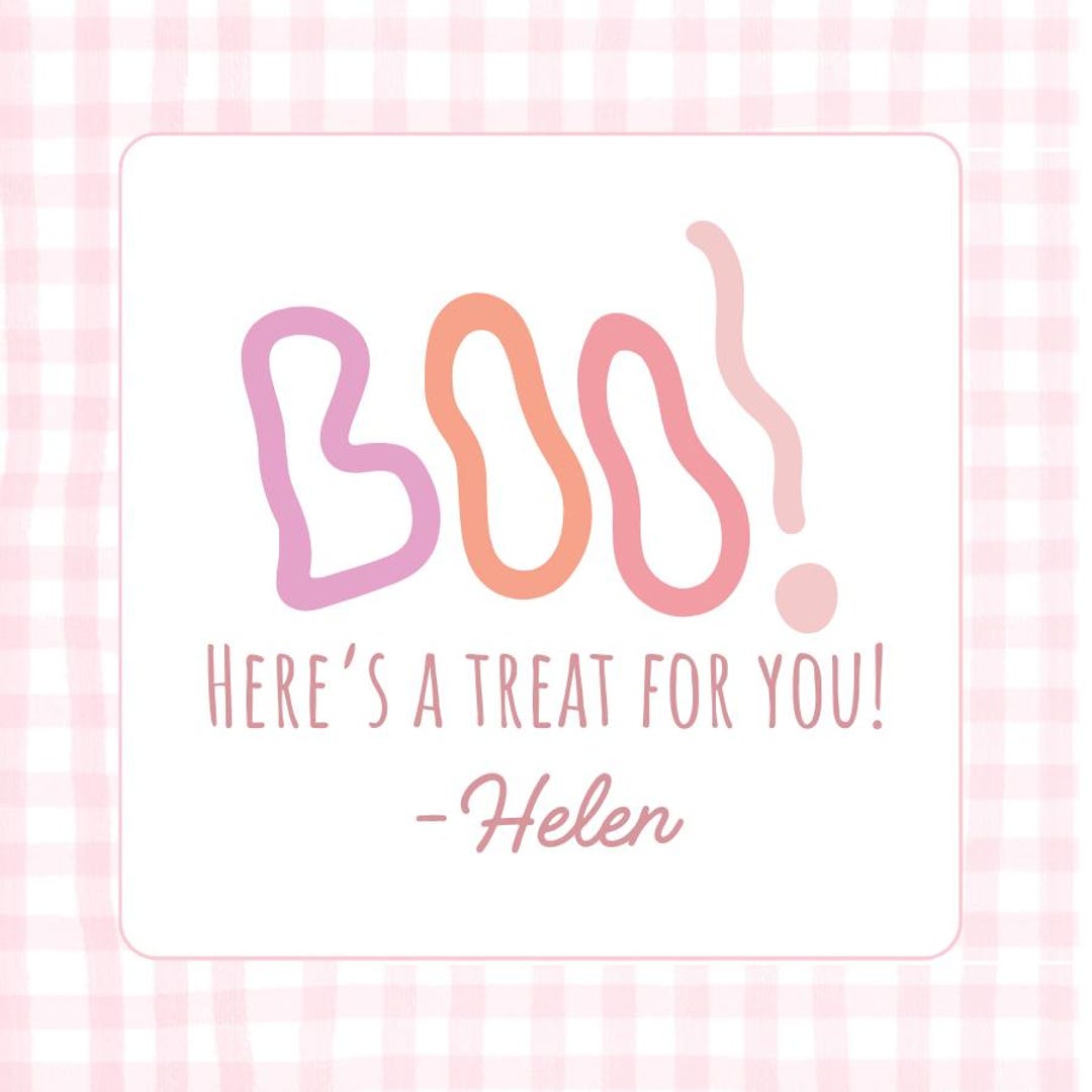 Boo Here's a Treat for You Cute Girl Halloween Gift Tag - Etsy