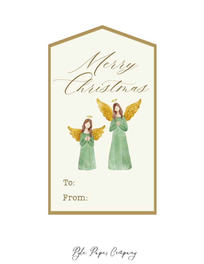 Printable Christmas Gift Tags, Digital Christmas Gift Tags, Watercolor ...