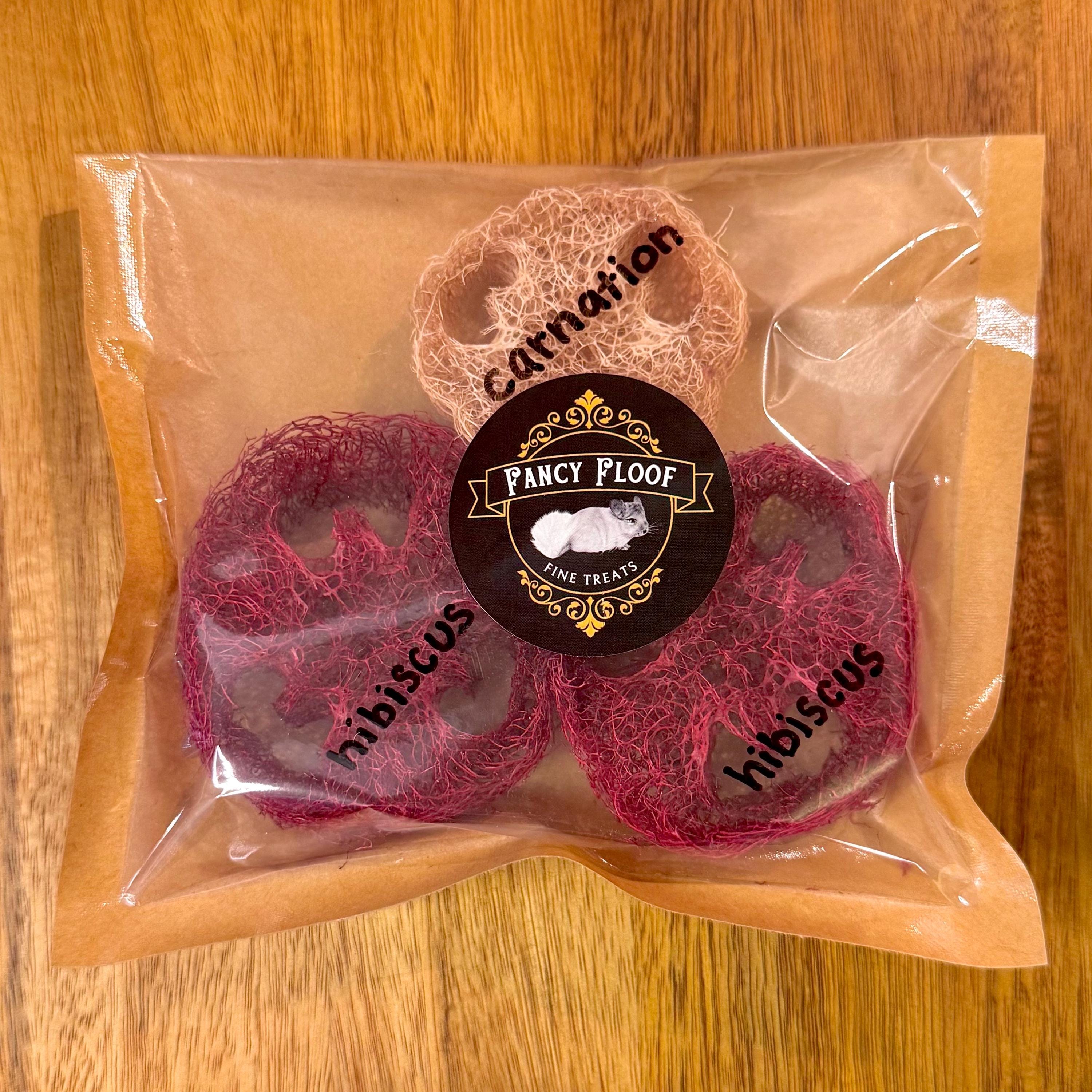 Organic Flavored Loofah Chew Toy Trio: Hibiscus + Carnation - Etsy