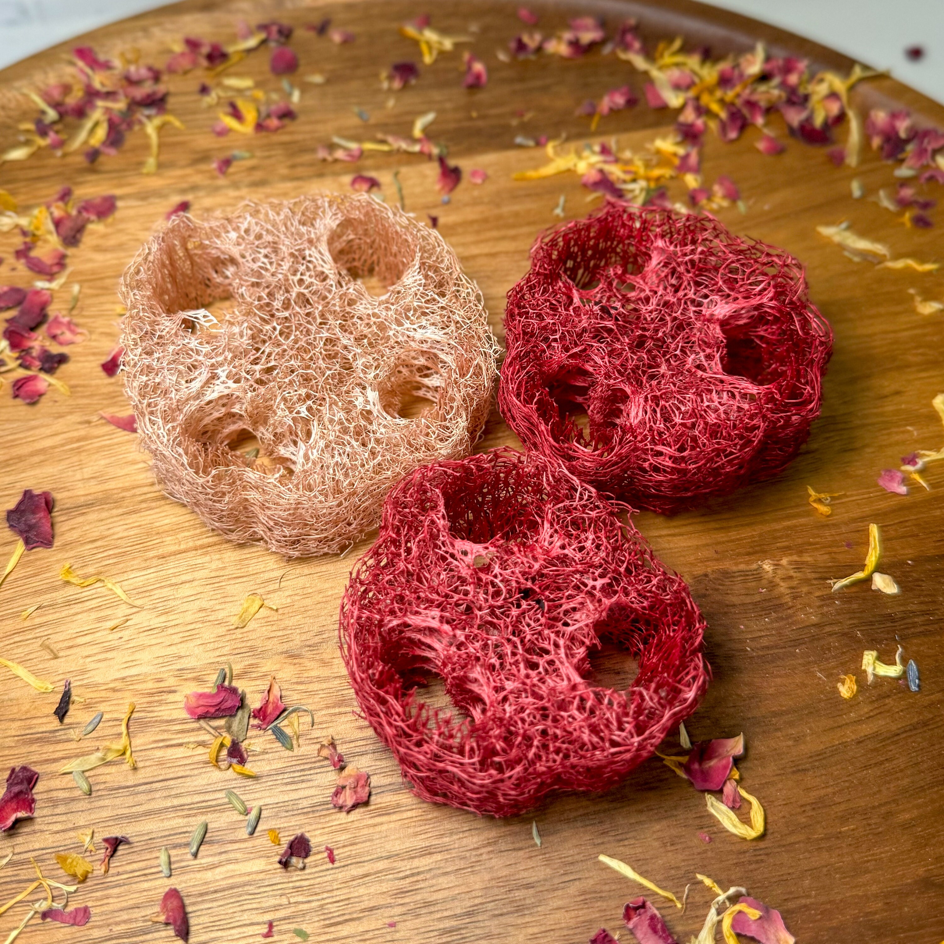 Organic Flavored Loofah Chew Toy Trio: Hibiscus + Carnation - Etsy
