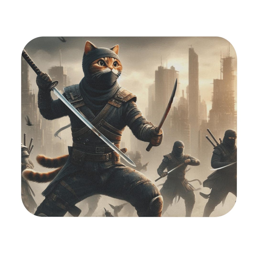 Ninja Cat Mouse Pad - Etsy
