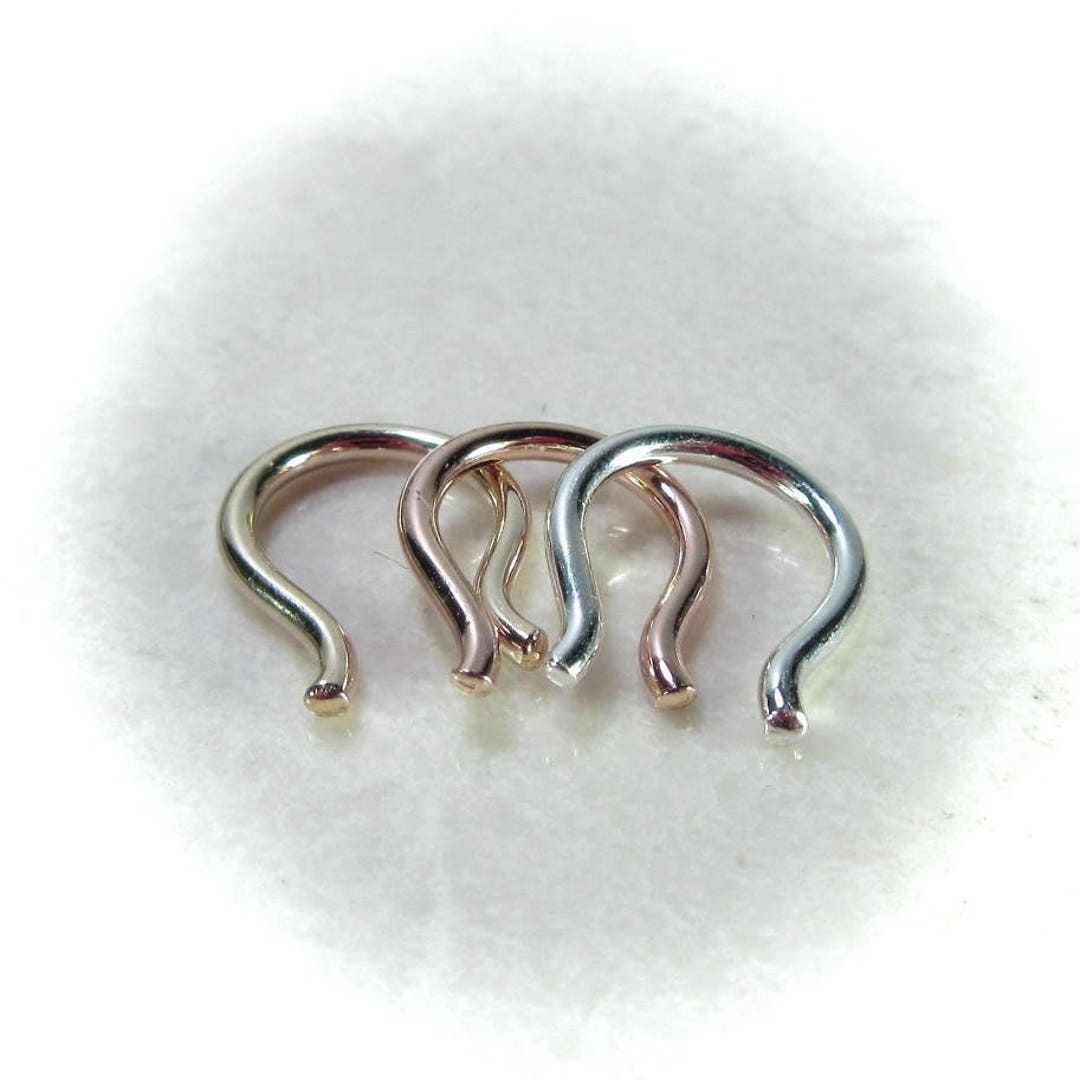 Septum Retainer Flared Gold Choose Your Metal and Gauge - Etsy