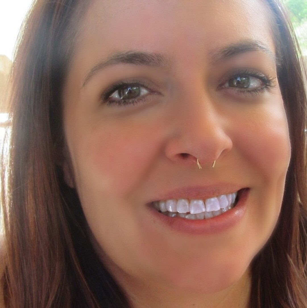 Septum Retainer Round Gold Choose Your Metal and Gauge - Etsy
