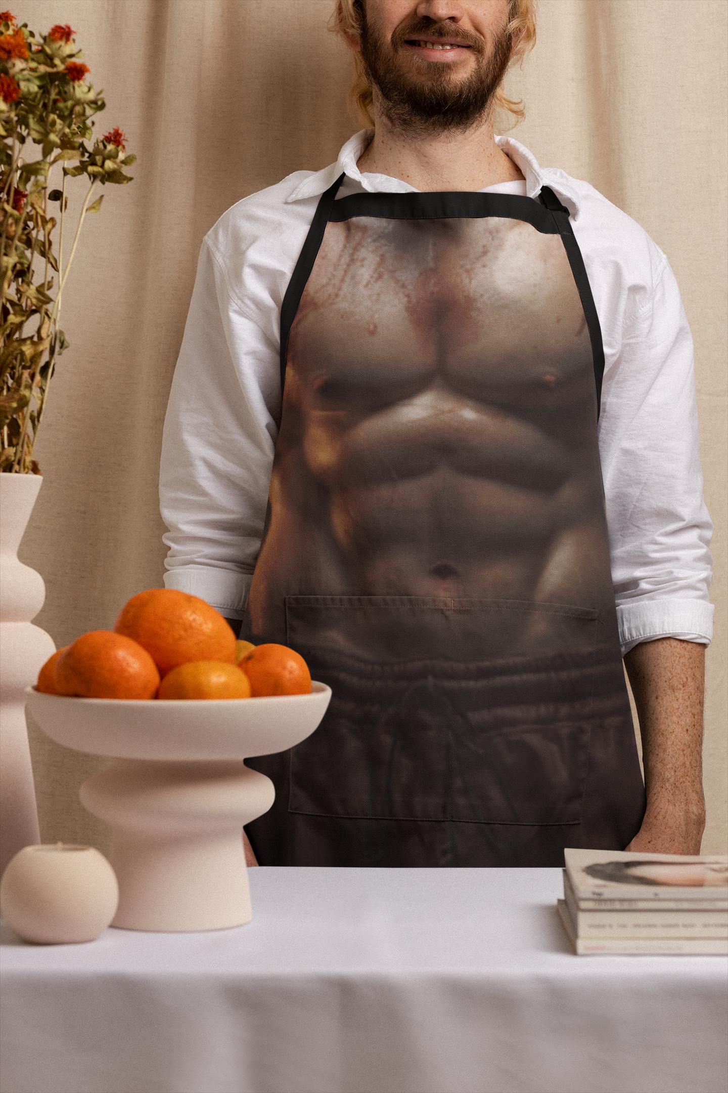 Funny Kitchen Apron With Muscle Man Design One Size, Various Strap ...