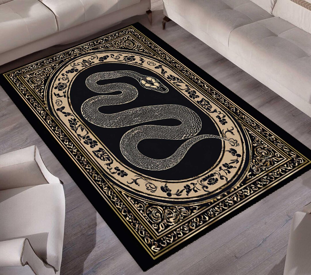 Black Snake Area Rug: Gothic Victorian Non-slip Design - Etsy