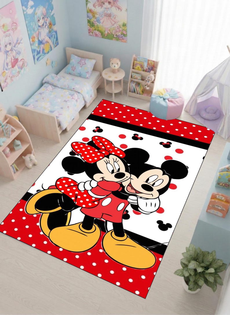 Mickey Mouse Art Rug: Modern Kids Room Decor - Etsy