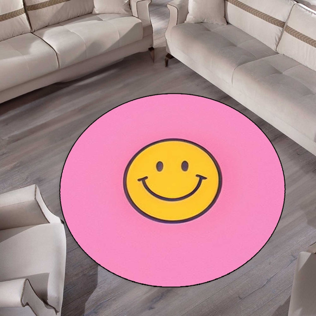 Smiling Rug, Emoji Rug, Smile Rug, Art Rug, Decor Rug, Rug for Living ...