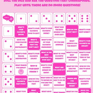 Printable - Roll the Dice Game for You and Your Partner - A Game to Get ...