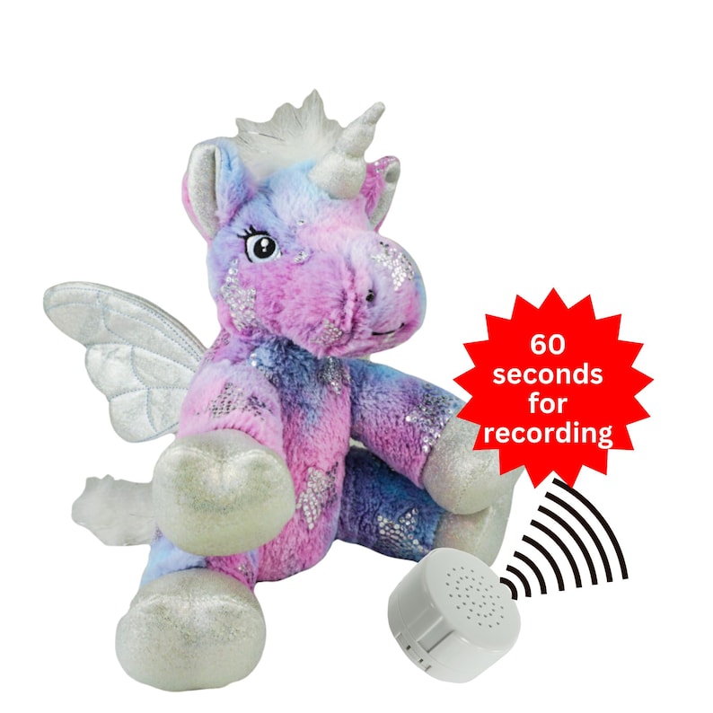 Personalized Unicorn Plush: Stardust 8-inch Voice Recording Plushie - Etsy