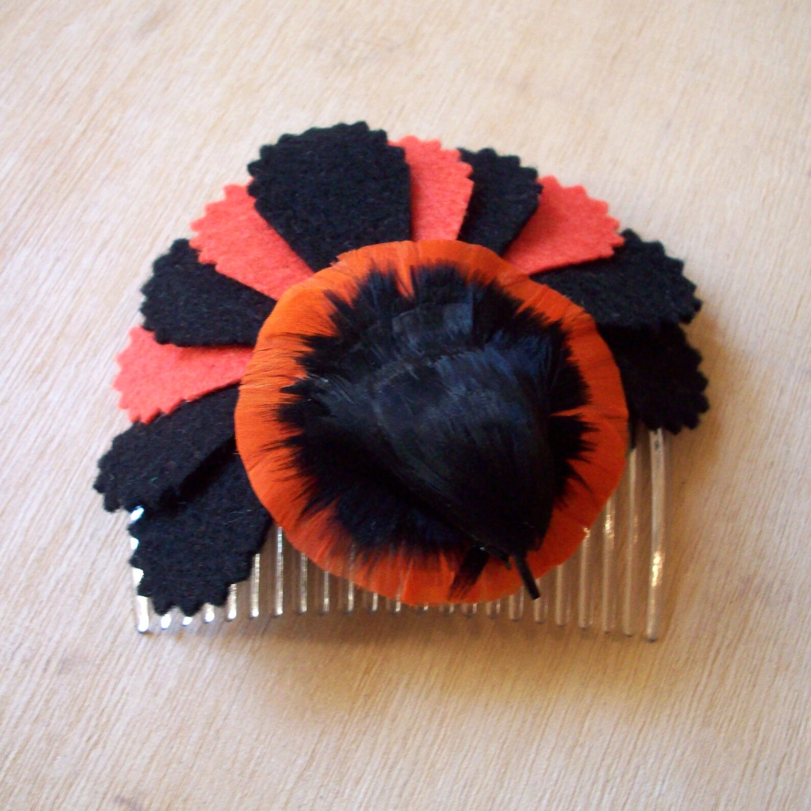 Felt and Feather Haircomb - 'regency Bird' Comb - Etsy