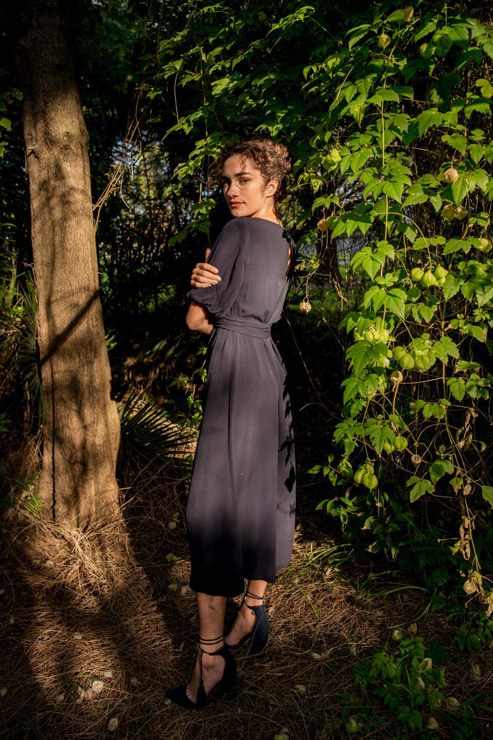 SALE Three Ravens Puff Sleeve Dress in Midnight - Etsy