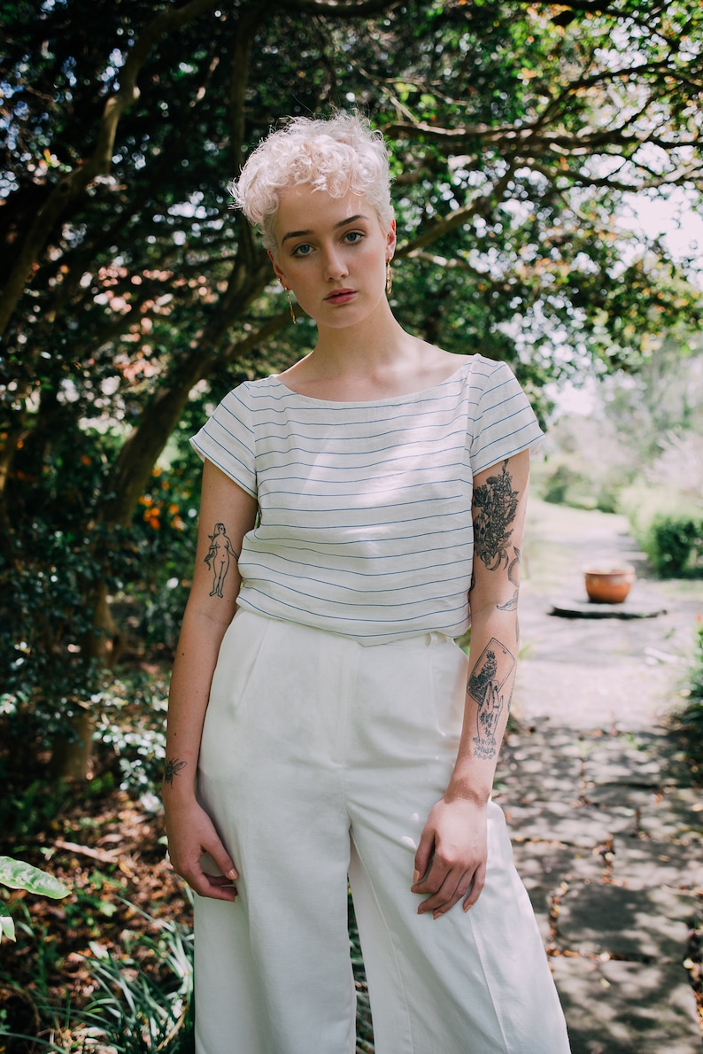 SALE Signal and Cue' Wide-leg Trousers in Alabaster - Etsy