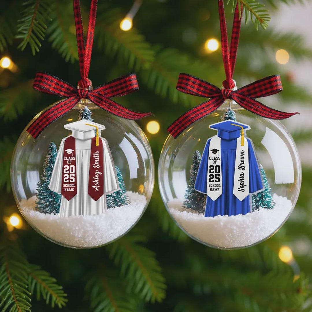 Class of 2025 Graduation - Pesonalized Snow Globe Ornament - High ...