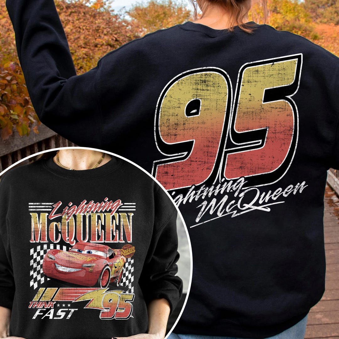 Vintage Lightning Mcqueen Sweatshirt, Lightning Mcqueen Shirt, Car Movie Shirt, WDW Family ...