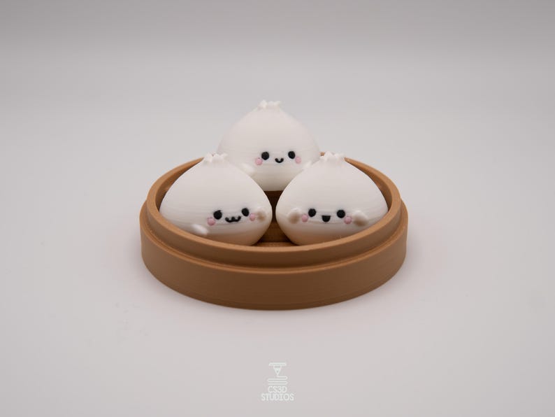 Kawaii 3D Printed Dumpling Set: Mini Food Desk Accessory - Etsy
