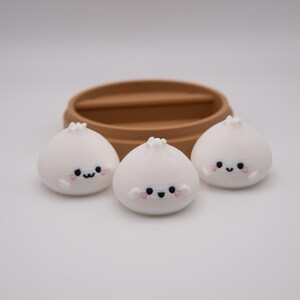 Tiny Kawaii Dim Sum Steamer Set With 3 Dumplings | Cute 3D Printed ...