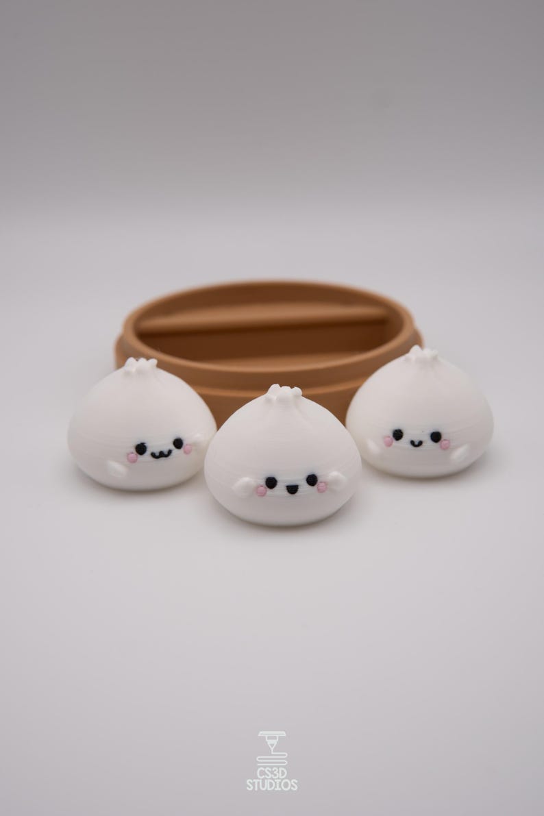 Tiny Kawaii Dim Sum Steamer Set With 3 Dumplings | Cute 3D Printed ...