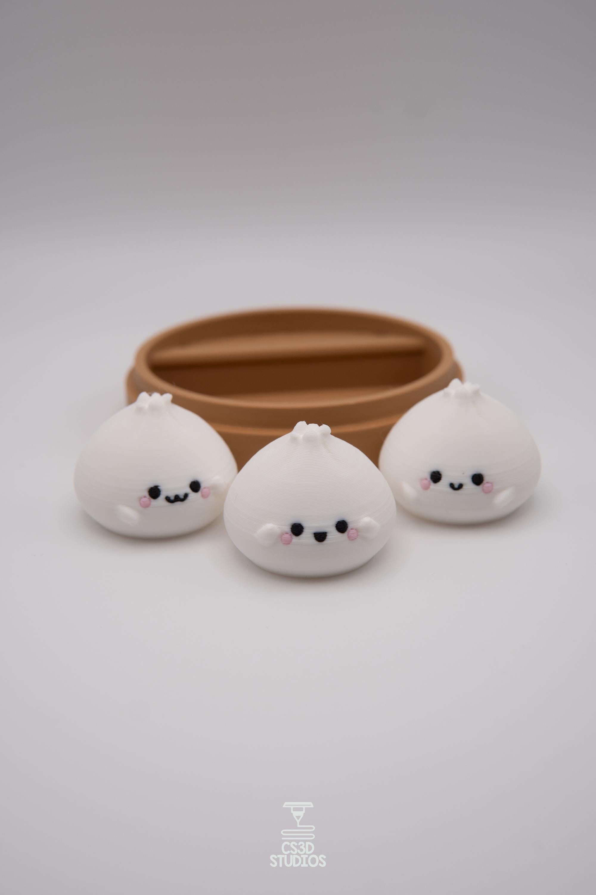 Tiny Kawaii Dim Sum Steamer Set With 3 Dumplings | Cute 3D Printed ...
