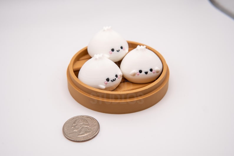 Tiny Kawaii Dim Sum Steamer Set With 3 Dumplings | Cute 3D Printed ...