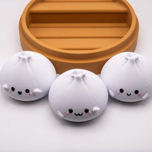 Kawaii Dim Sum Figurines: 3D Printed Desk Toy With Steam Basket - Etsy