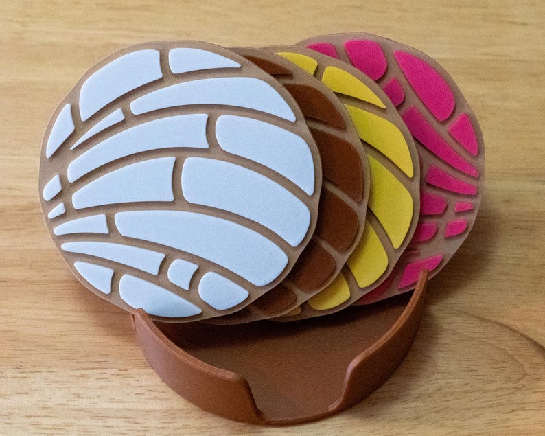 Concha Coasters With Holder: Mexican Pan Dulce Inspired - Set of 4 - Etsy