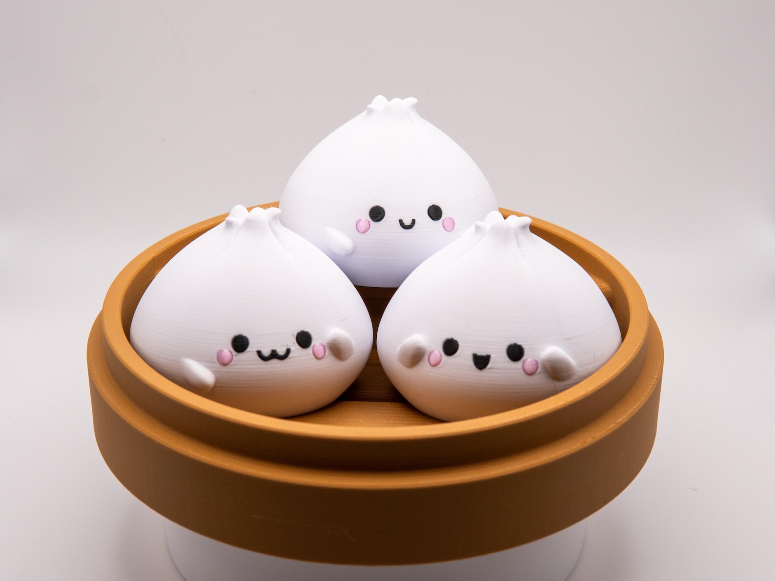 Kawaii Dim Sum Figurines: 3D Printed Desk Toy With Steam Basket - Etsy