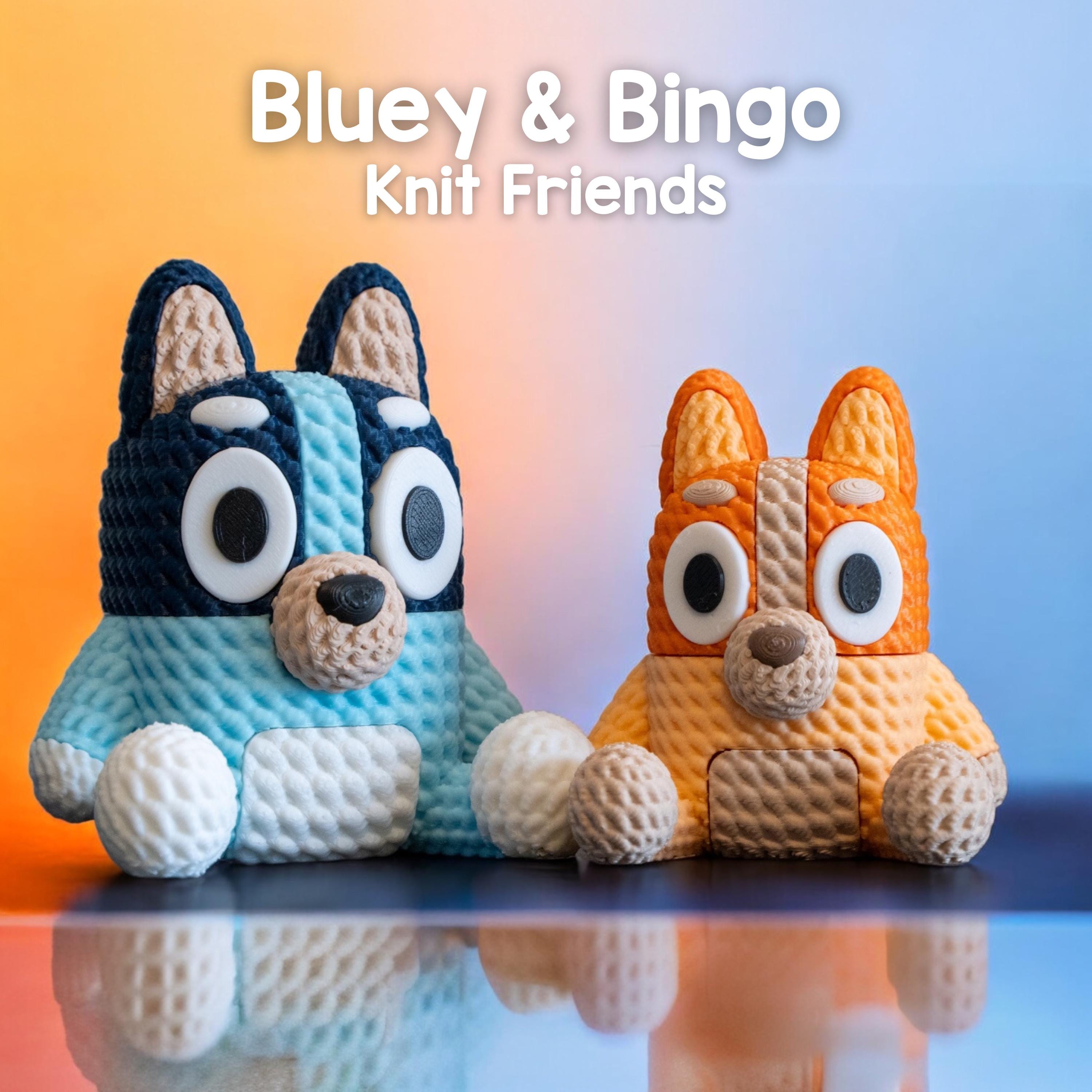 Knit-style Bluey & Bingo Figurines | 3D Printed | Collectible Gift ...