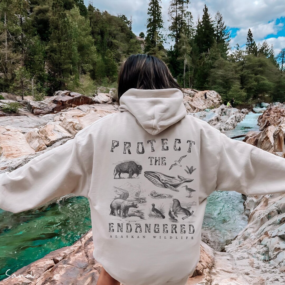 Alaska Hoodie Protect the Endangered Alaskan Wildlife Alaska Sweatshirt ...