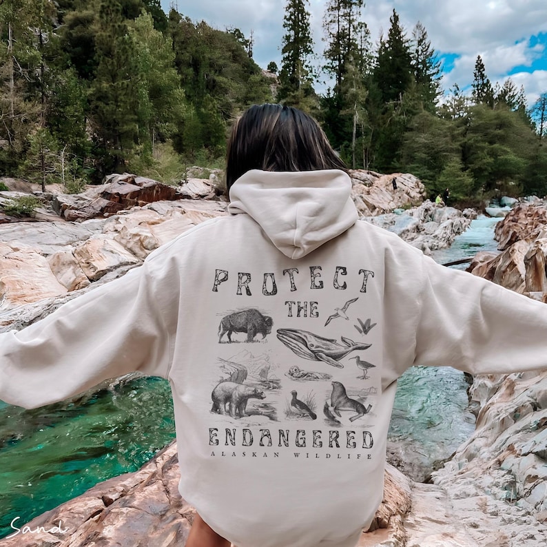 Alaska Hoodie Protect the Endangered Alaskan Wildlife Alaska Sweatshirt ...
