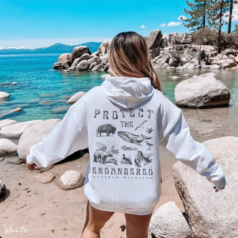Alaska Hoodie Protect the Endangered Alaskan Wildlife Alaska Sweatshirt ...