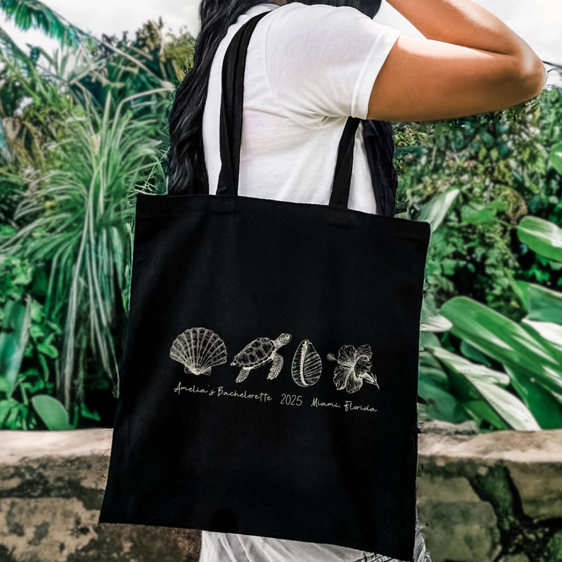 Miami Bachelorette Bridesmaid Beach Bag Tropical Girls Trip Favors ...