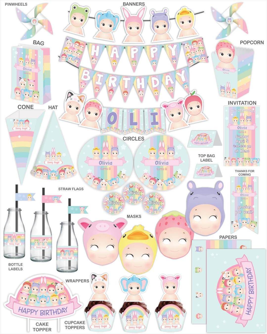 Sonny Angel Printable Birthday Party Decoration. Sonny Angel Party ...