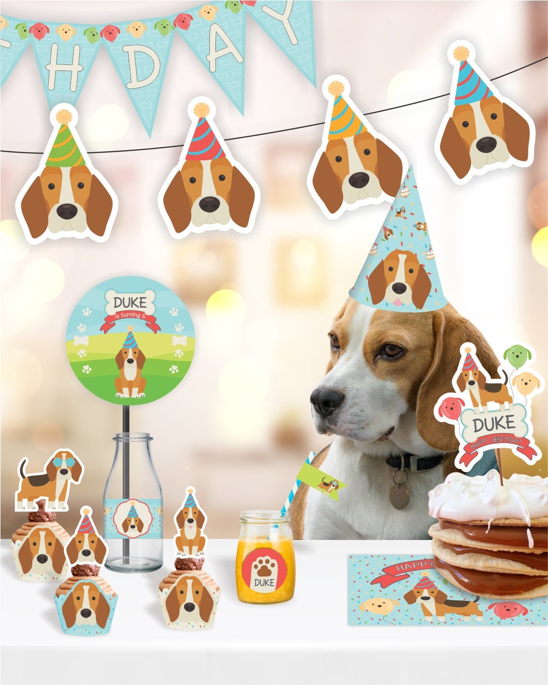 Beagle Printable Birthday Party Decoration - Etsy