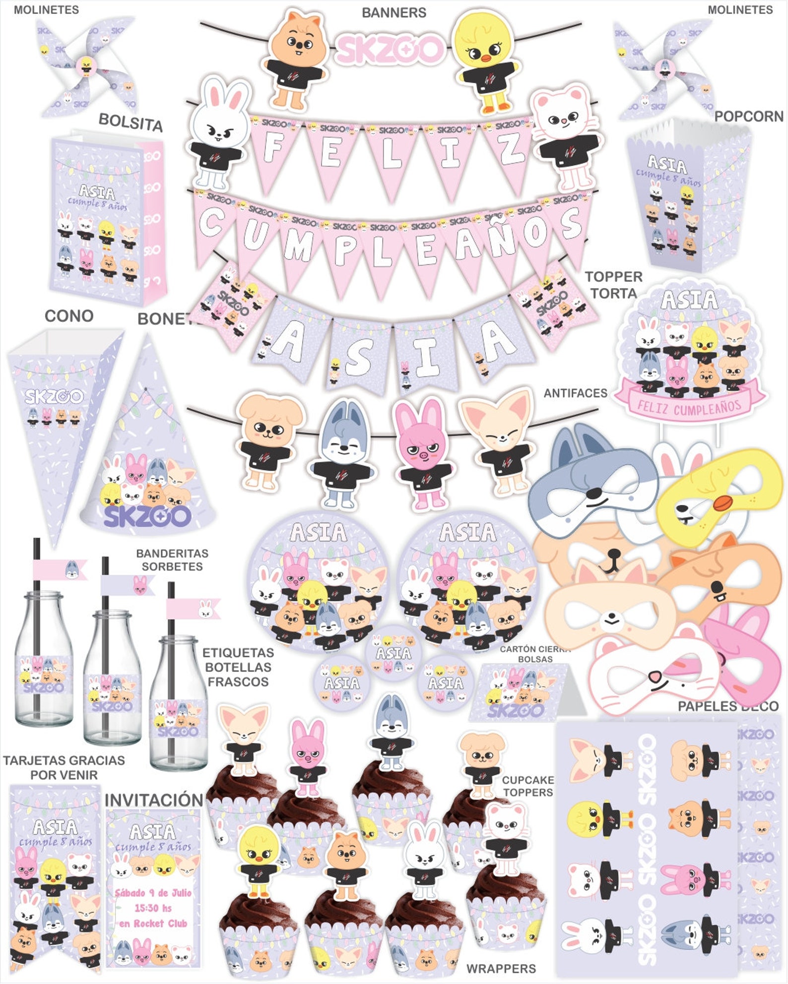 Stray Kids SKZ Printable Birthday Party Decoration.stray Kids Party ...